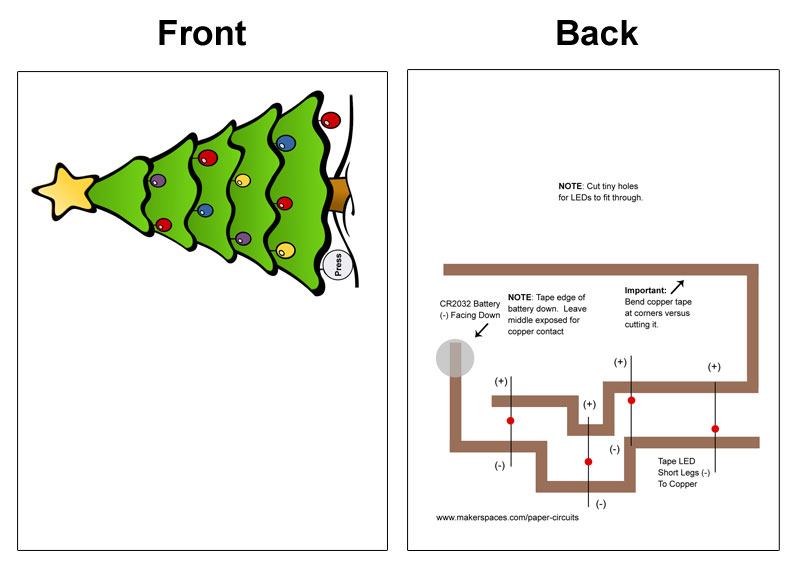 Christmas Light-up Cards w/ Paper Circuits | STEM Makerspace Projects