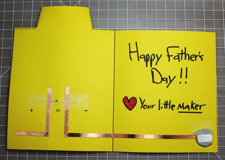 Fathers Day Card w/ Paper Circuits - Makerspaces.com
