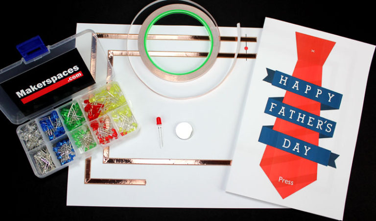 Make a Father's Day Light Up Card w/ Paper Circuits | Makerspaces.com
