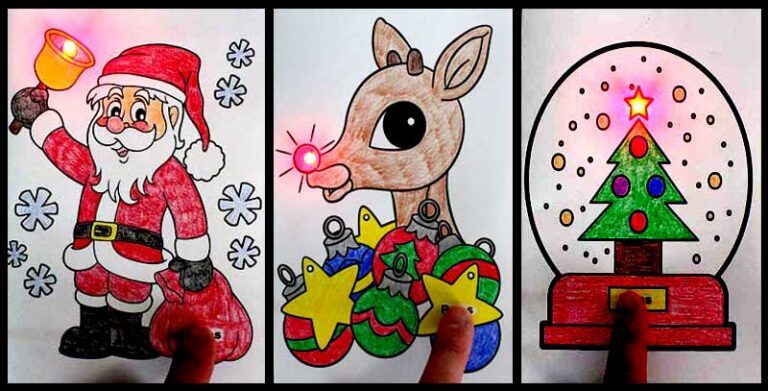 Make Christmas Light Up Cards - 6 FREE Templates | Makerspaces.com