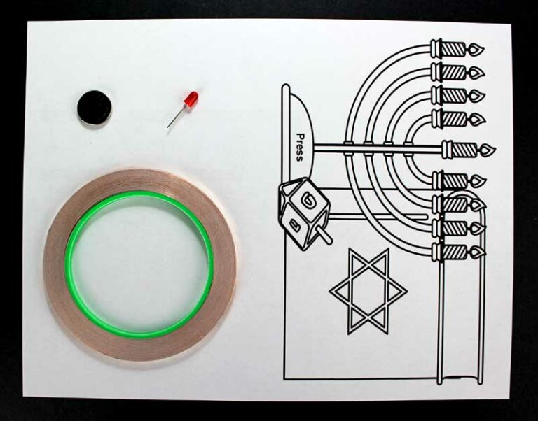 Hanukkah Paper Circuit Template | Makerspaces.com